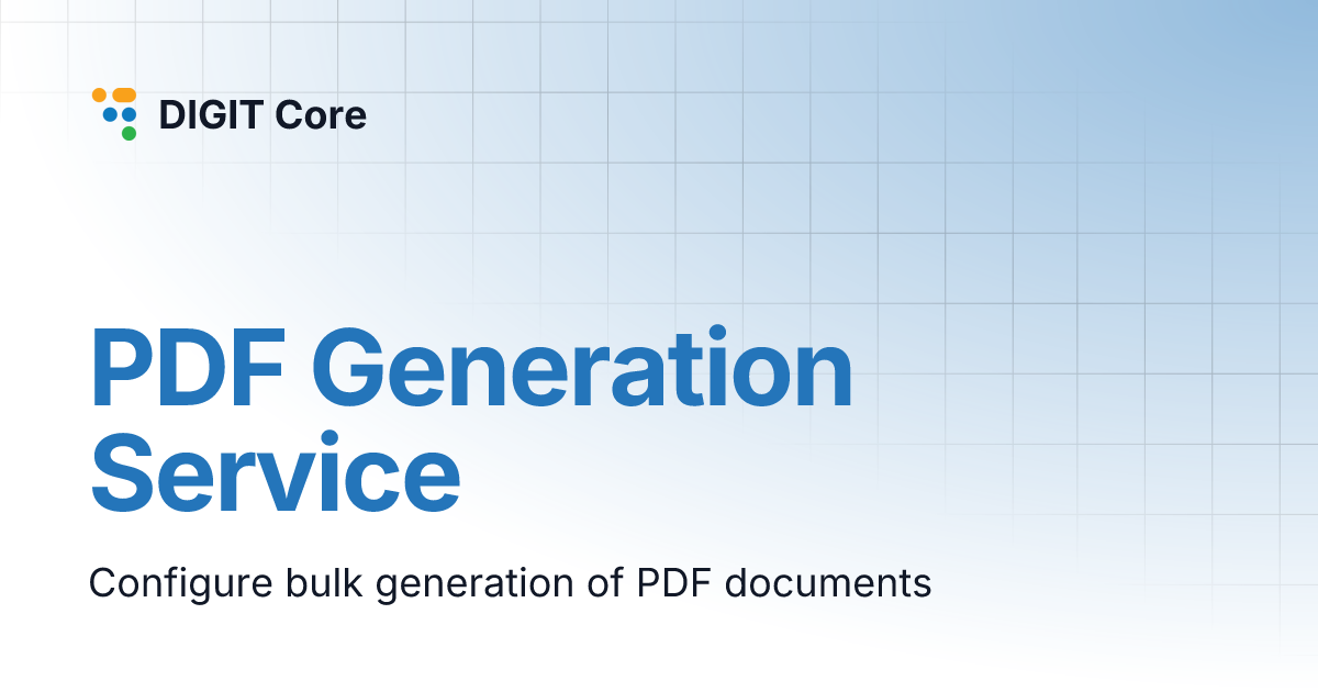 PDF Generation Service | DIGIT Core