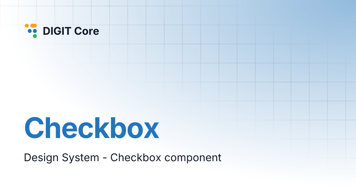 Checkbox | DIGIT Core